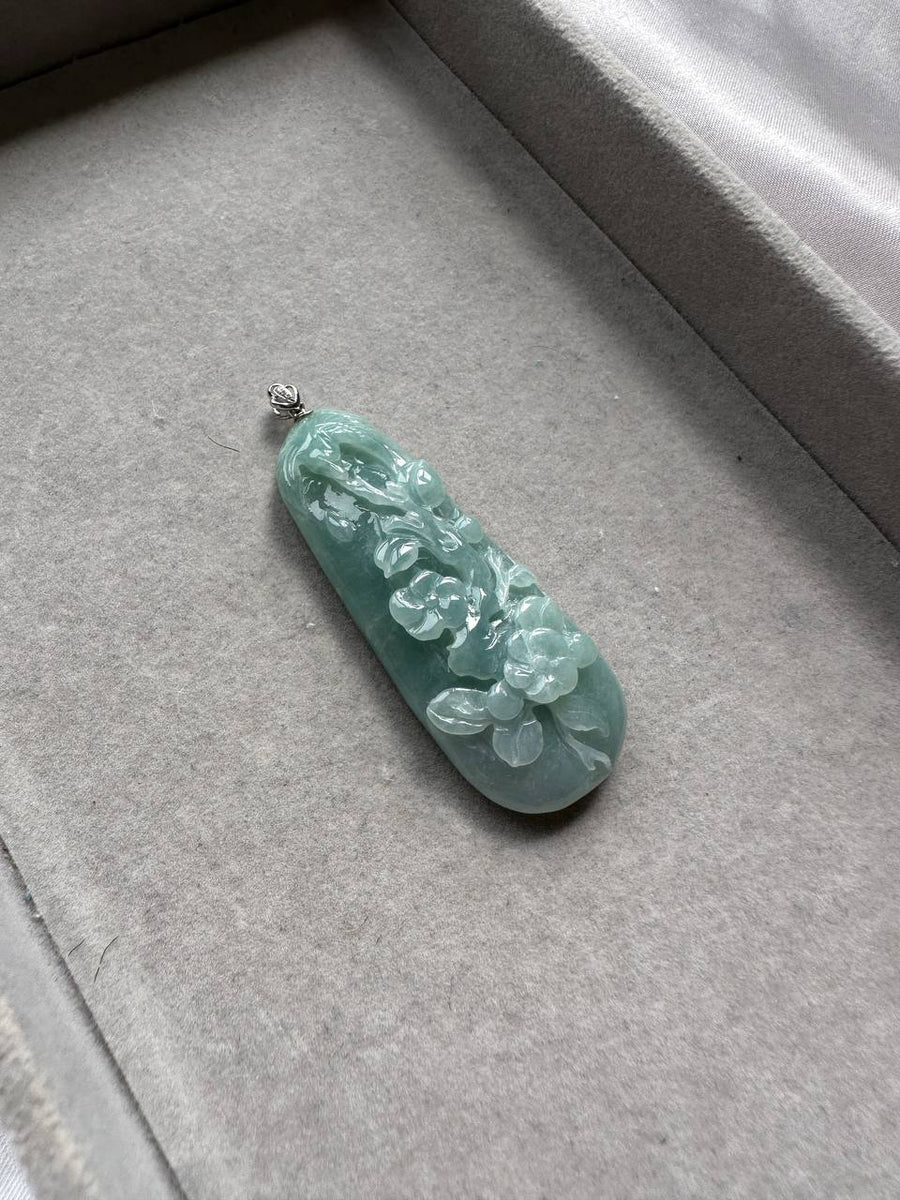 JO227023 Graces of Spring | Flower Jadeite Carving in 18K White Gold C ...